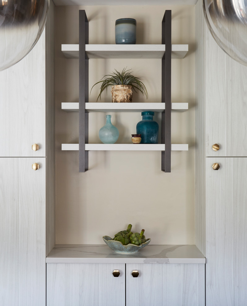 Gray Kitchen with Metal Accents - Transitional - Kitchen - Chicago - by ...