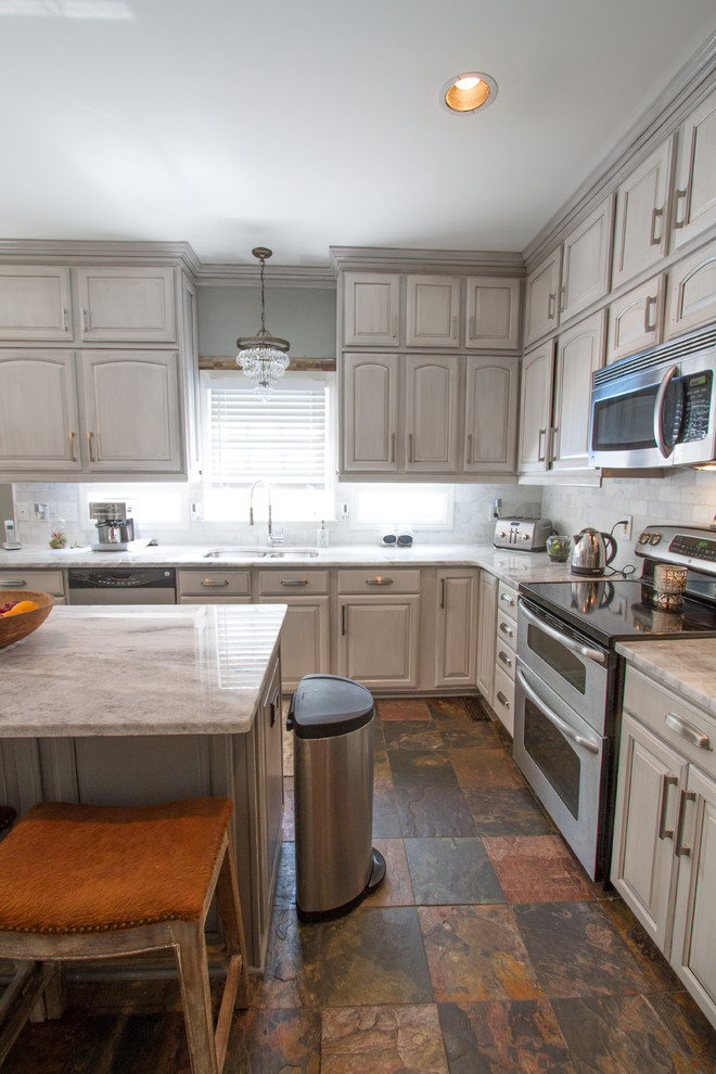 Gray painted kitchen cabinets - Transitional - Kitchen - Nashville - by ...