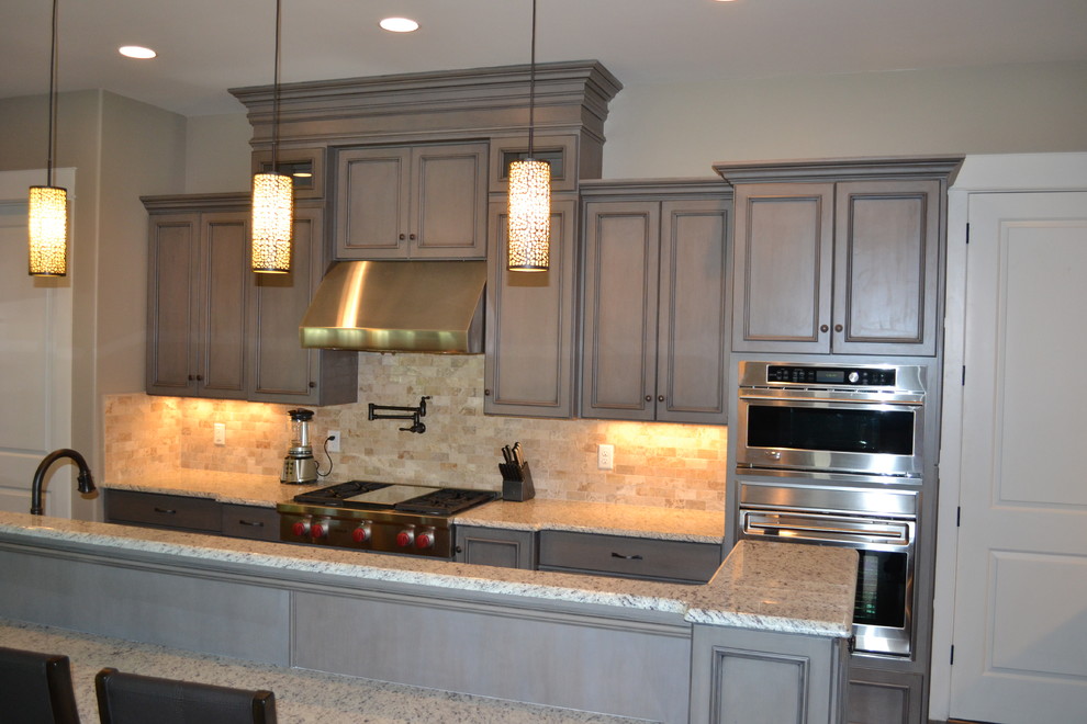 Gray Stained Cabinets, With Black Glaze - Traditional - Kitchen ...