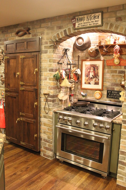 Green Kitchen w/" Icebox" - Rustic - Kitchen - Chicago - by Kitchenland ...