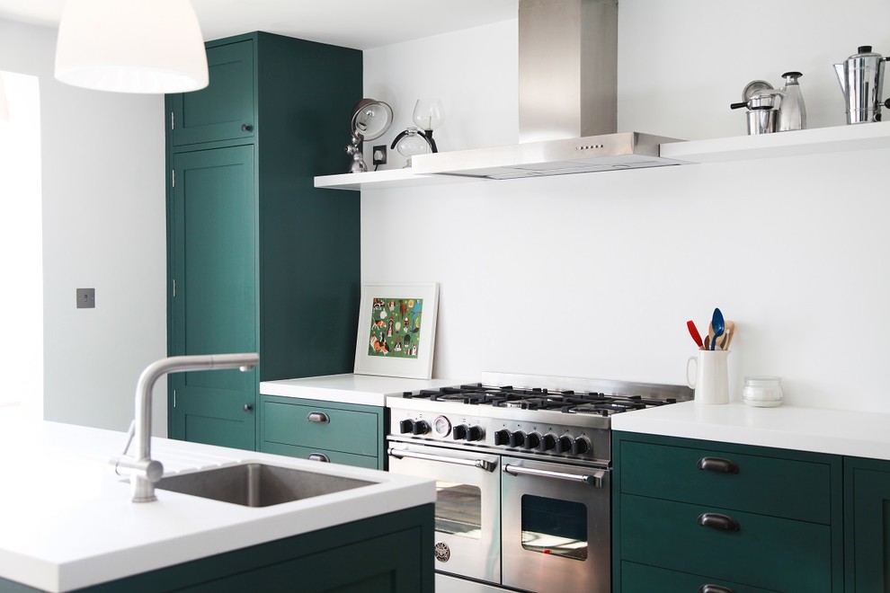 Green Shaker Kitchen - Modern - Kitchen - London - by User | Houzz