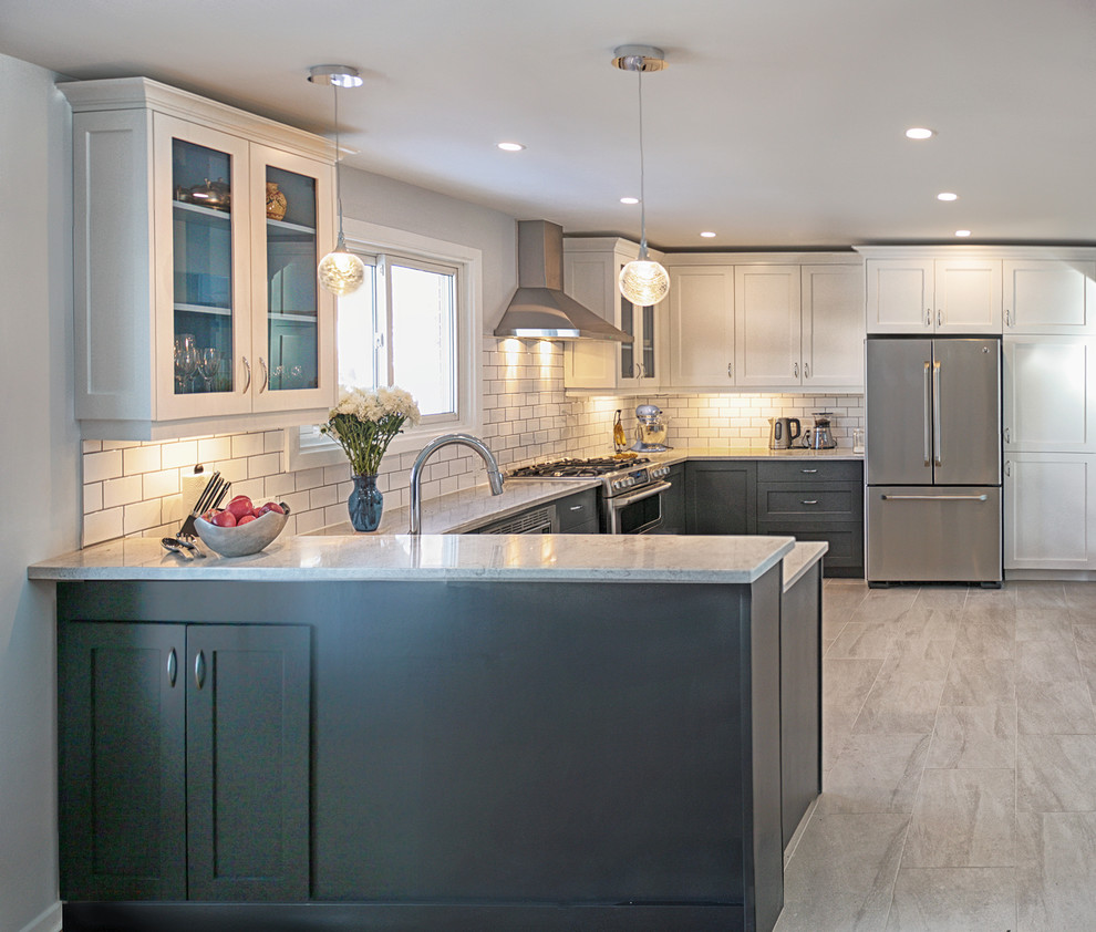Grey and Cream Contemporary Kitchen with Classic Twist - Contemporary ...