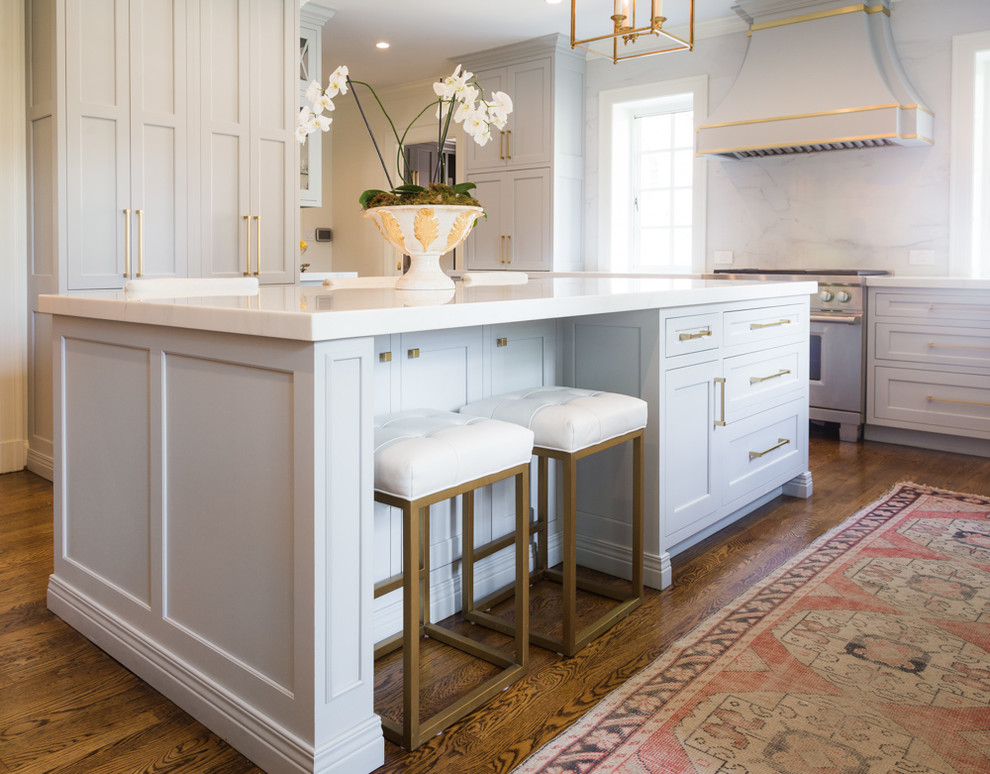 Grey White and Gold Kitchen Renovation - Traditional - Kitchen - St ...
