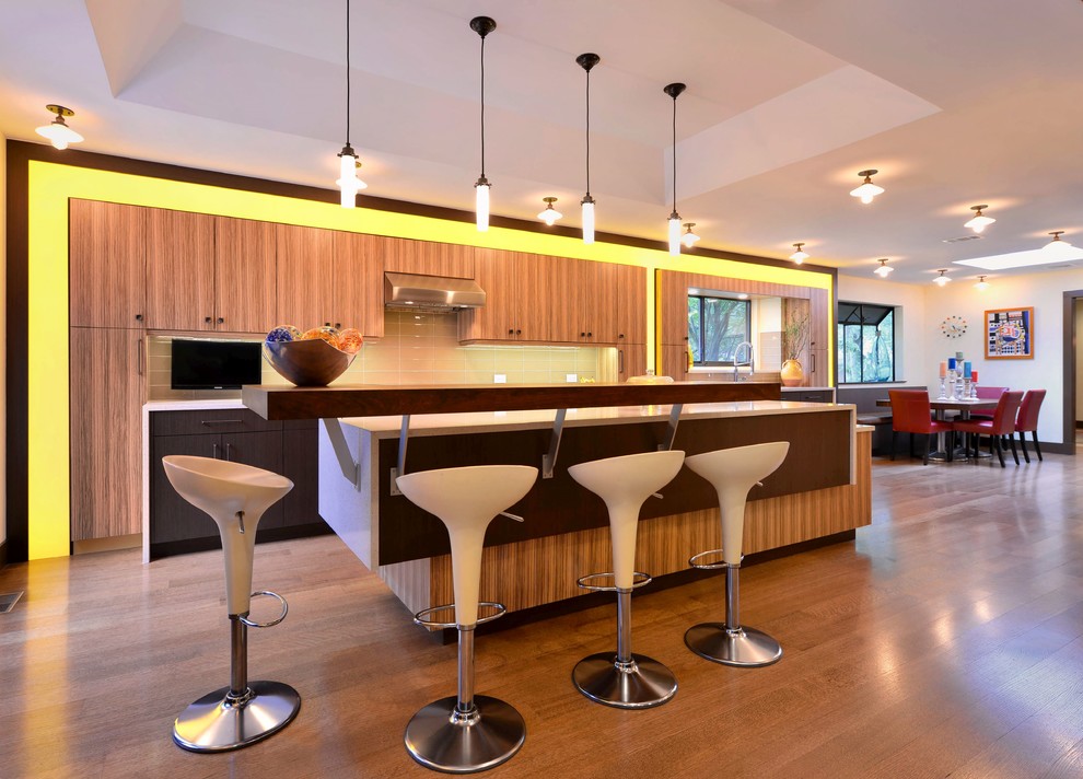 Groovy 'Warm Modern' Kitchen - Contemporary - Kitchen - New York - by ...