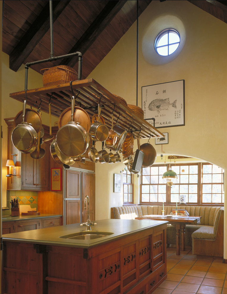 Hacienda Ranch Home in Southwest Mountains - Traditional - Kitchen ...