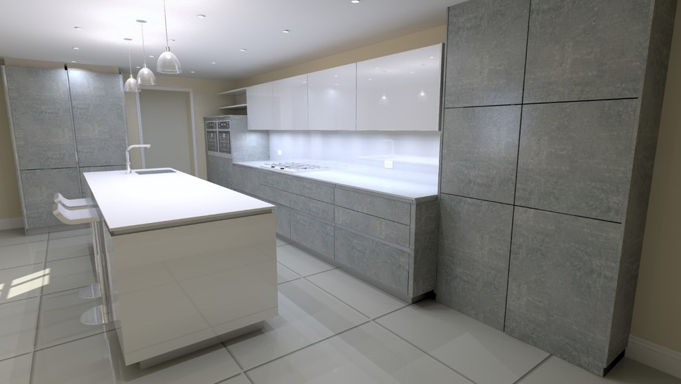 Hacker German Kitchen - Concrete & Polar White - Streatham ...