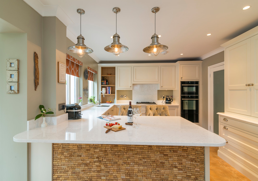 Hand-painted kitchen with quartz worktop - Contemporary - Kitchen ...