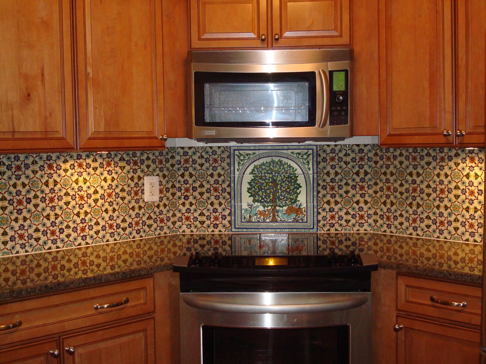 Hand Painted tile backsplash - Mediterranean - Kitchen - Seattle - by ...