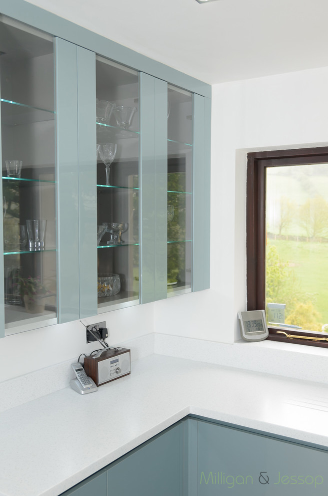 Handleless Metallic Blue - Contemporary - Kitchen - Manchester - by ...