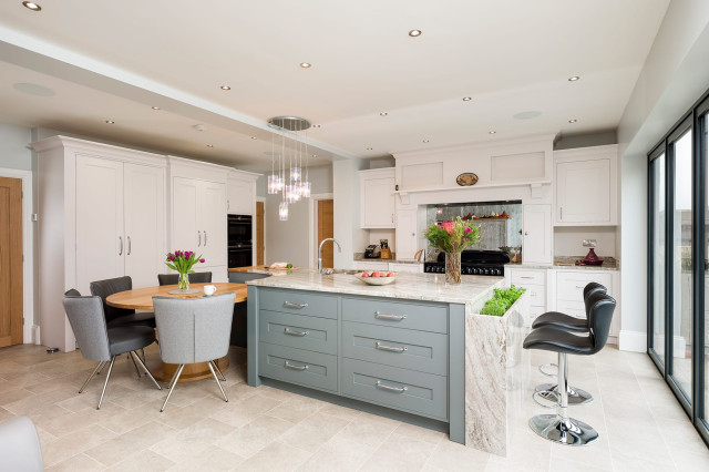 Handmade and hand-painted kitchen in Sheffield - Transitional - Kitchen ...