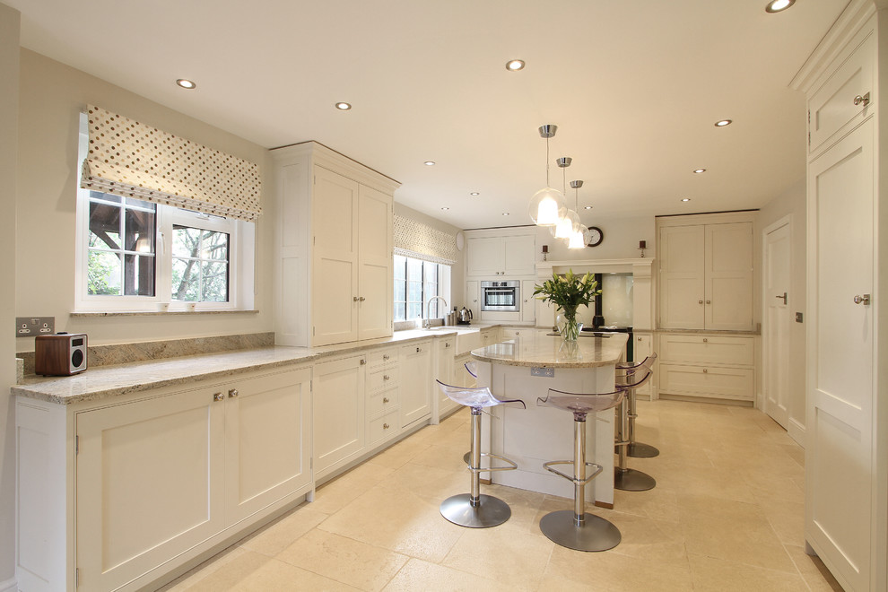 Handmade Painted Shaker Kitchen with Cock Beading in Slaked Lime ...