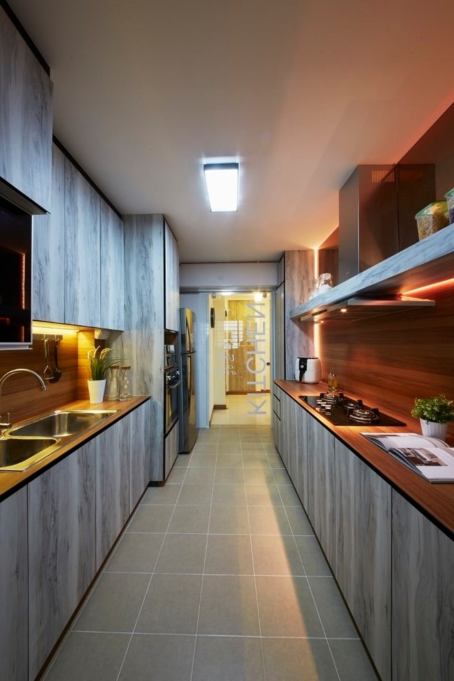 HDB BTO 4 Room - Contemporary - Kitchen - Singapore - by The Design ...