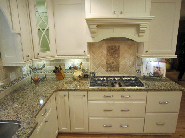 Herringbone Pattern Feature Tile - Traditional - Kitchen - Chicago - by ...
