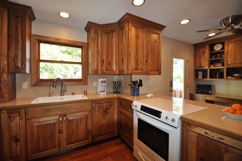 Hickory Raised Panel Cabinets - Traditional - Kitchen - Indianapolis ...