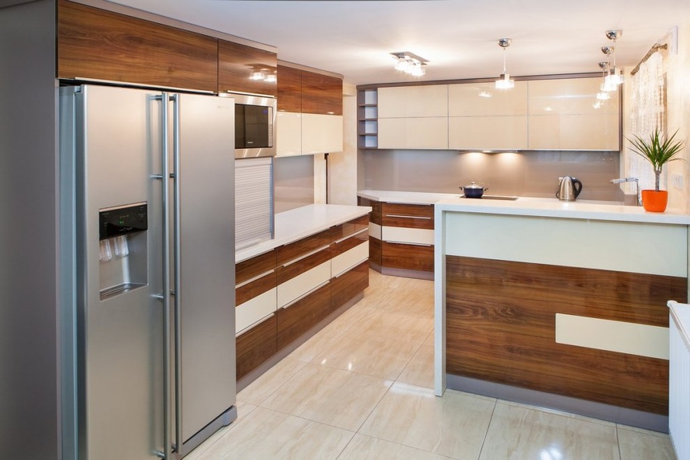 High Gloss Veneer Cabinet Doors - Contemporary - Kitchen - New York ...