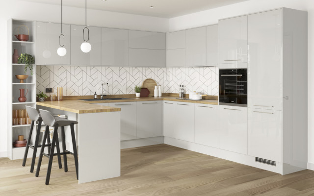 Hockley Mirror Gloss Dove Grey - Contemporary - Kitchen - Other - by ...