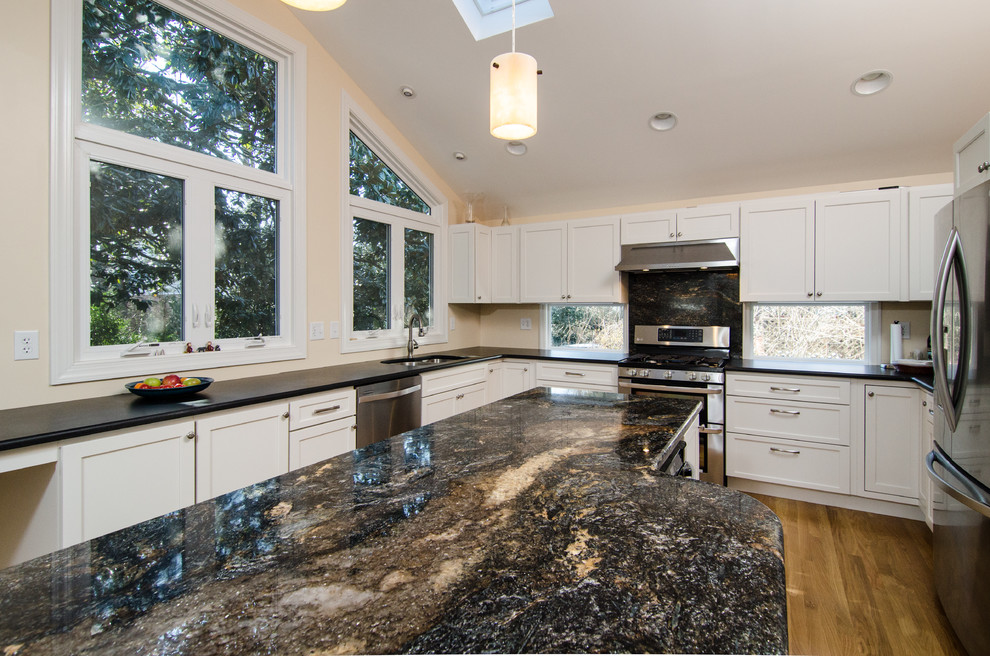 Honed Absolute Black Granite & Saturnia Granite - Contemporary ...