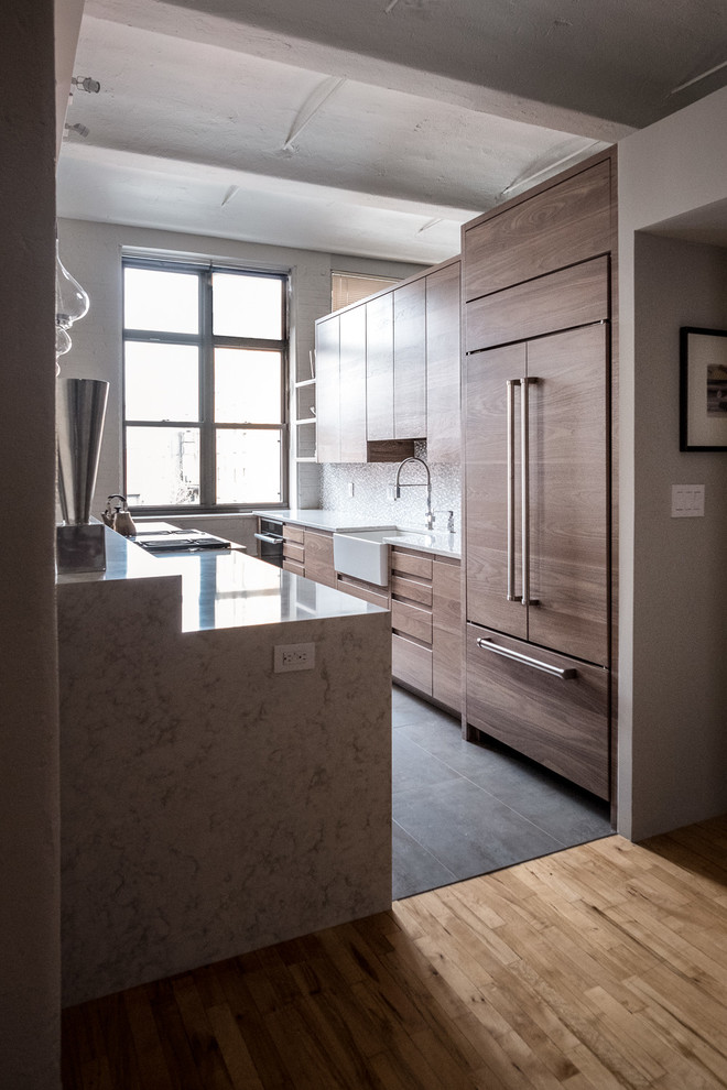 Horizontal Grain Walnut Kitchen - Contemporary - Kitchen - New York ...