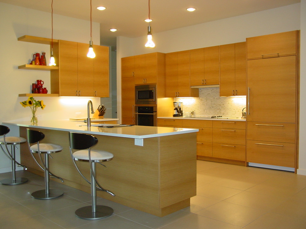 Horizontal Rift Cut Veneer - Contemporary - Kitchen - Nashville - by ...