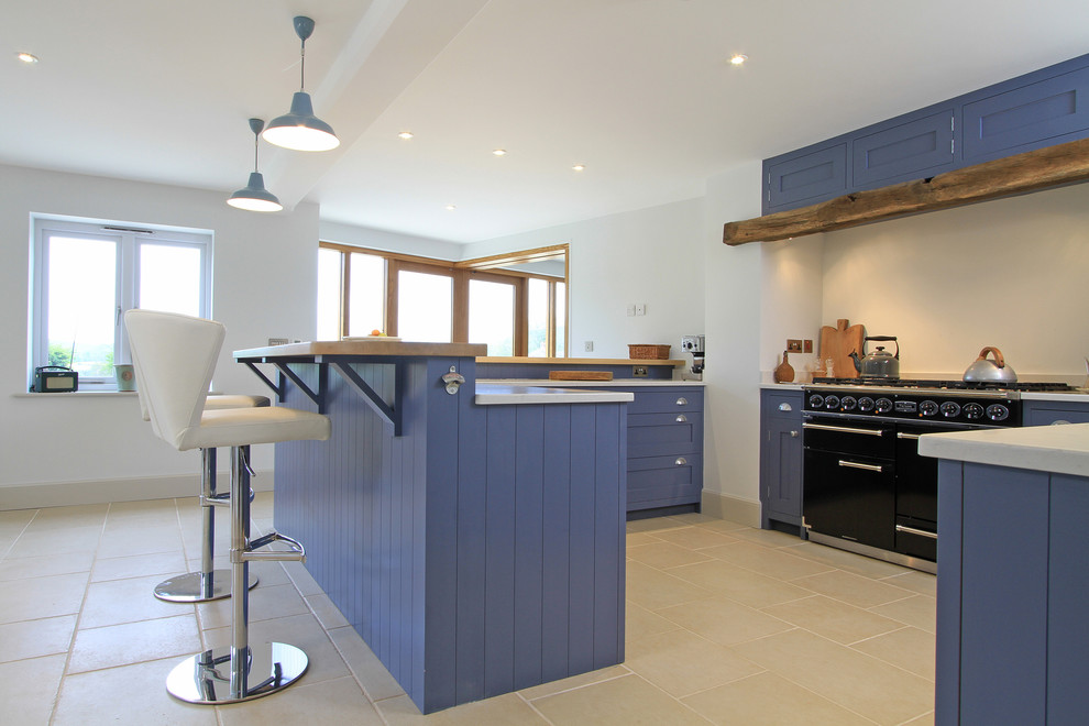 In Frame Shaker Kitchen in "Juniper Ash" Blue - Traditional - Kitchen ...