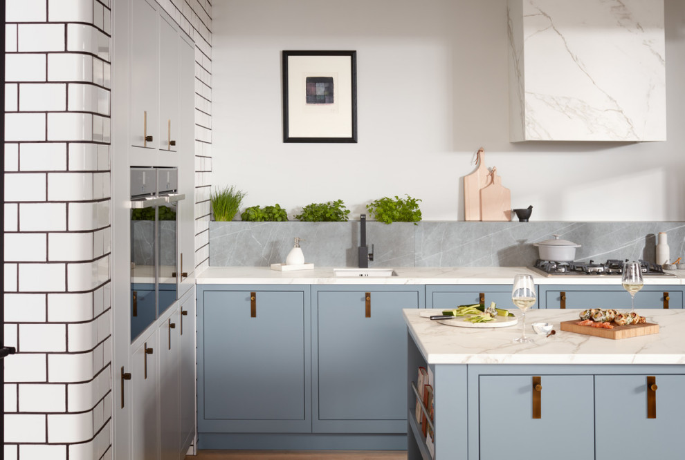 In-Frame Slab Painted Kitchens - Contemporary - Kitchen - London - by ...