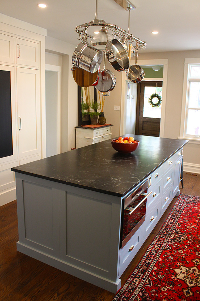 Industrial Red Farmhouse Kitchen in Oak Park - Kitchen - Chicago - by ...