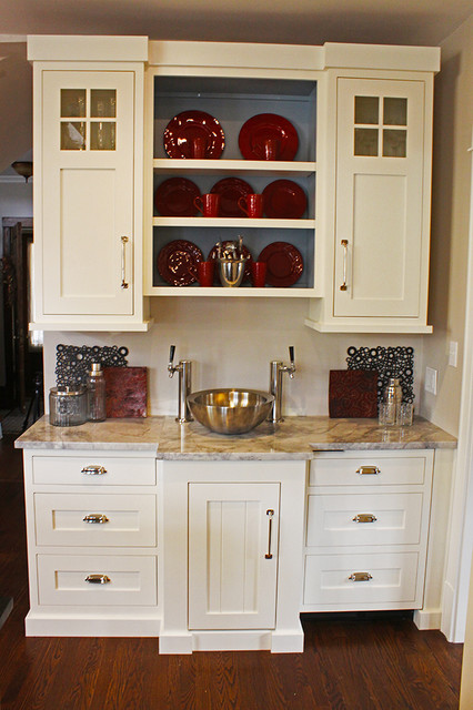 Industrial Red Farmhouse Kitchen in Oak Park - Country - Kitchen ...