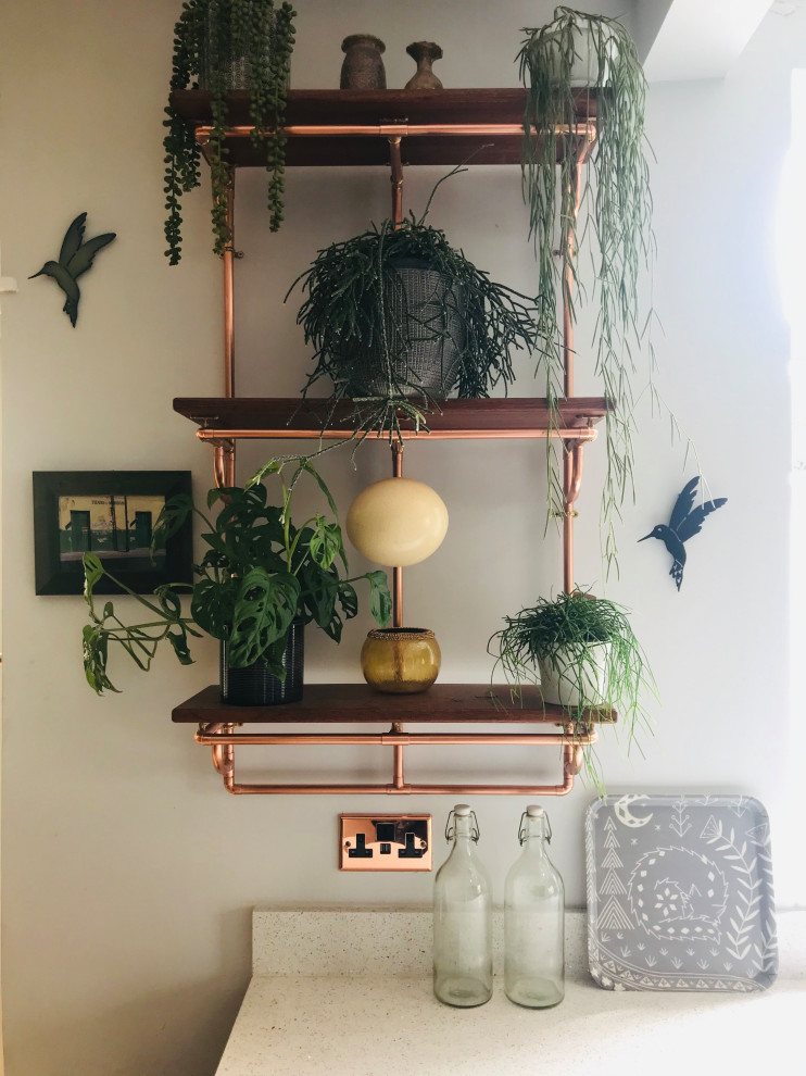 Industrial Style Shelving, using copper pipes and reclaimed wood ...
