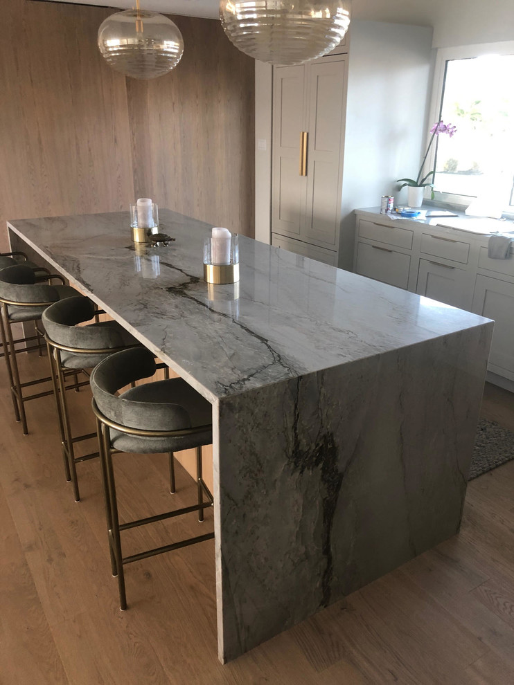 Infinity Quartzite Cascading Counter - Contemporary - Kitchen - Tampa ...