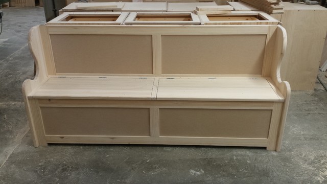 Kate's kitchen island with integrated monk bench - Country - Kitchen ...