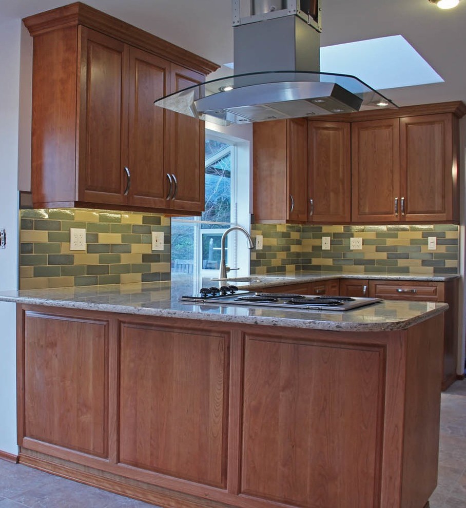 Keystone Kitchen with Wizard Bison Brick Tile - Contemporary - Kitchen ...