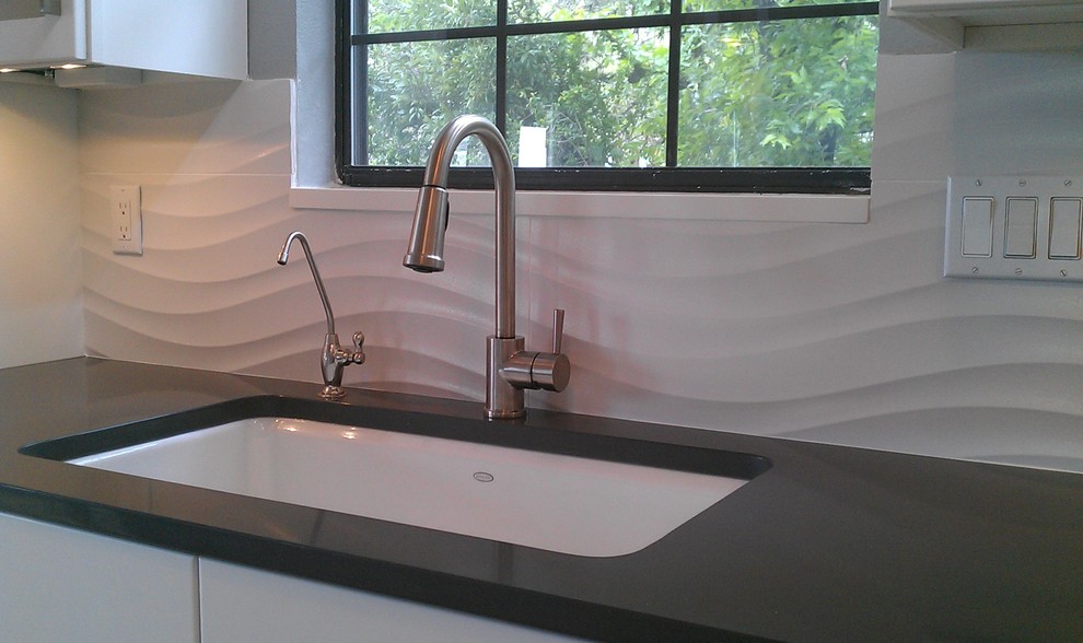 Kitchen Backsplash - Wave Panel Tile - Contemporary - Kitchen - Austin ...