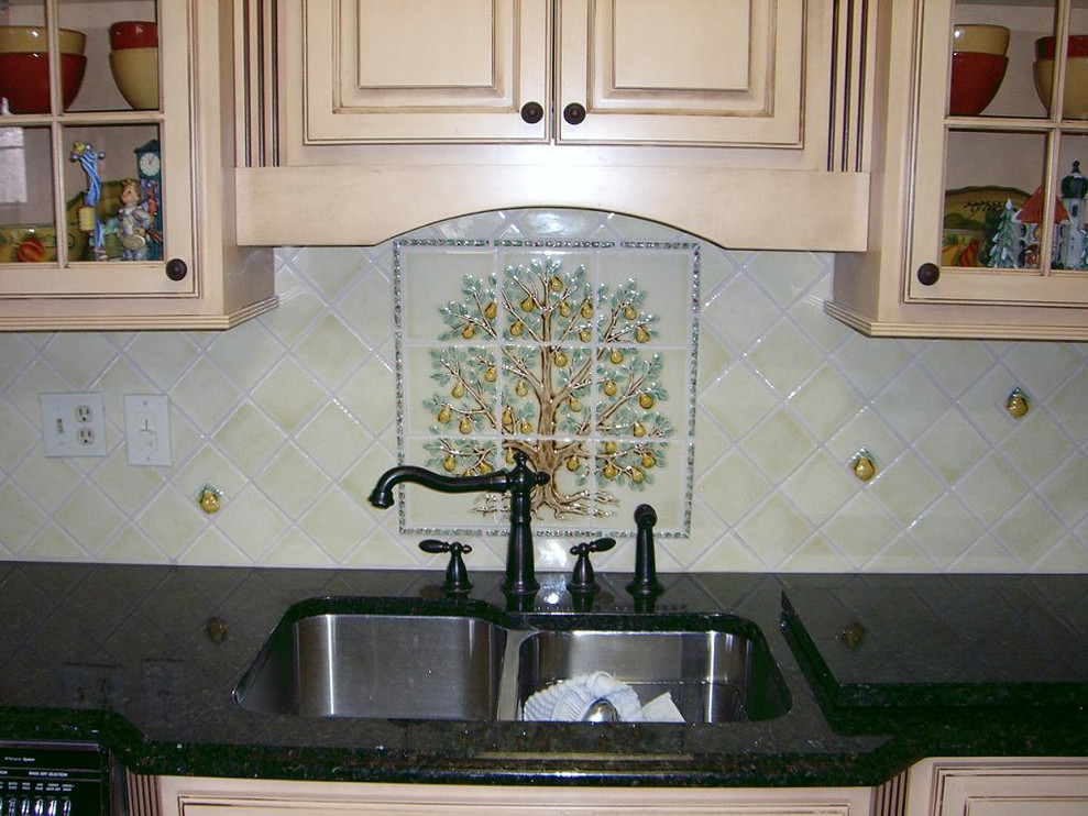 Kitchen Backsplash with Tree of Life - Traditional - Kitchen - Other ...
