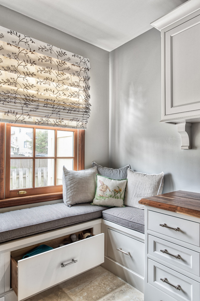 Kitchen Bench with Book Nook - Transitional - Kitchen - New York - by ...
