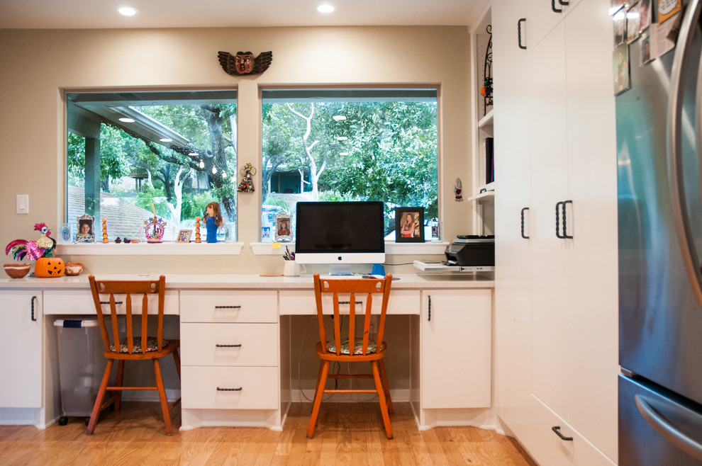 Kitchen built-in work area | 2 desks - Contemporary - Kitchen - Austin ...