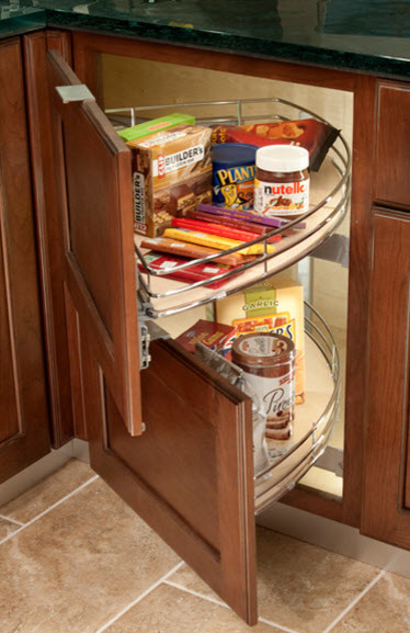 Kitchen Corner Cabinet Storage Solutions - Transitional - Kitchen ...
