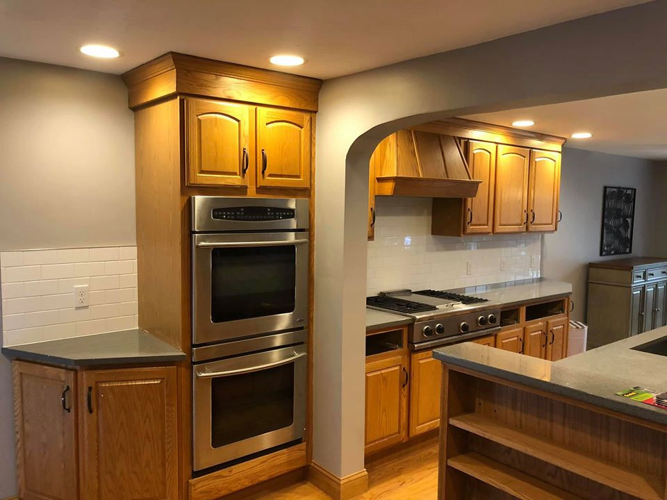 Kitchen Countertop in Iced Gray Quartz - Transitional - Kitchen ...