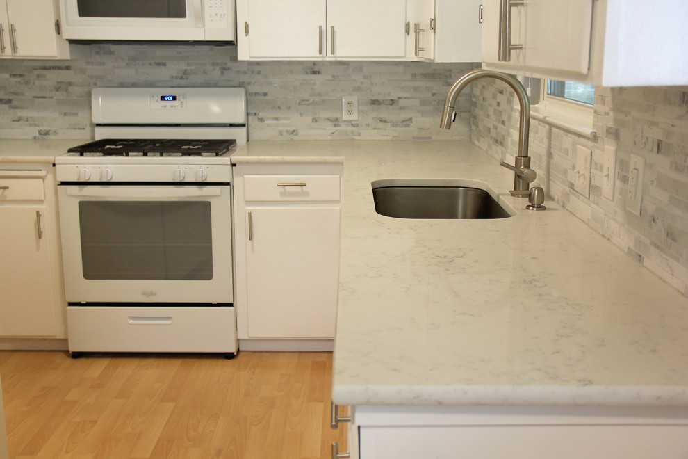 Kitchen- Engineered Quartz (Bianco Marina) - Modern - Kitchen - Austin ...