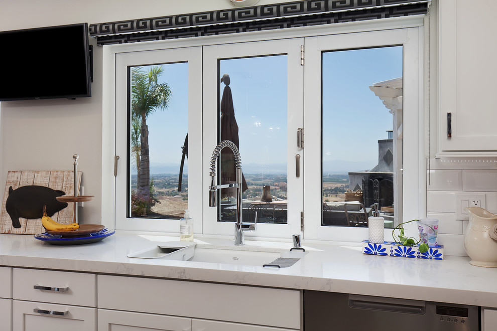 Interior View of Bi-Folding Windows from Kitchen Sink - Modern ...