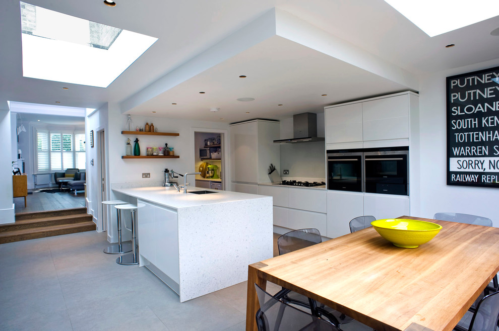 Kitchen Extension, London - XACT Flat Glass Roof Light - Contemporary ...
