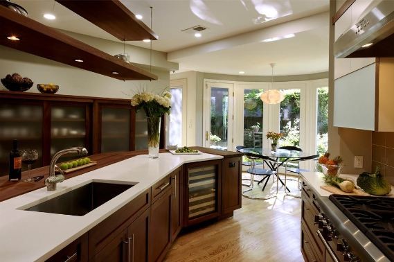 Kitchen featuring flyover shelves - Modern - Kitchen - Chicago - by ...