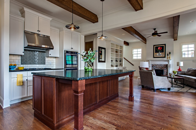 Kitchen Island in Cherry with Granite Countertop and Retro Island ...