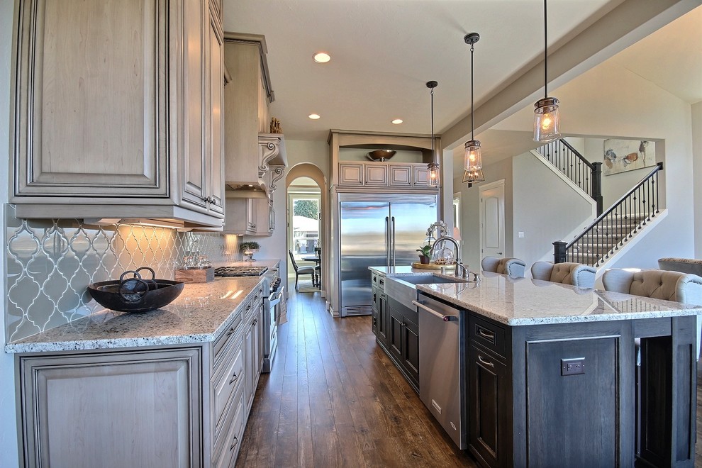 Kitchen Island - The Debonair - Multi-Story Cascade-Craftsman - Arts ...