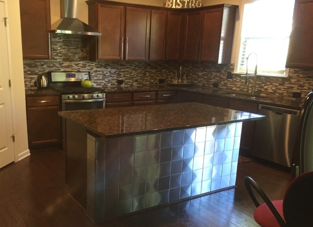 Kitchen Island with Custom Corner Tile - Modern - Kitchen - Atlanta ...
