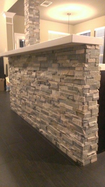 KITCHEN - Peninsula Wall and Column - Facade / Stacked Stone ...