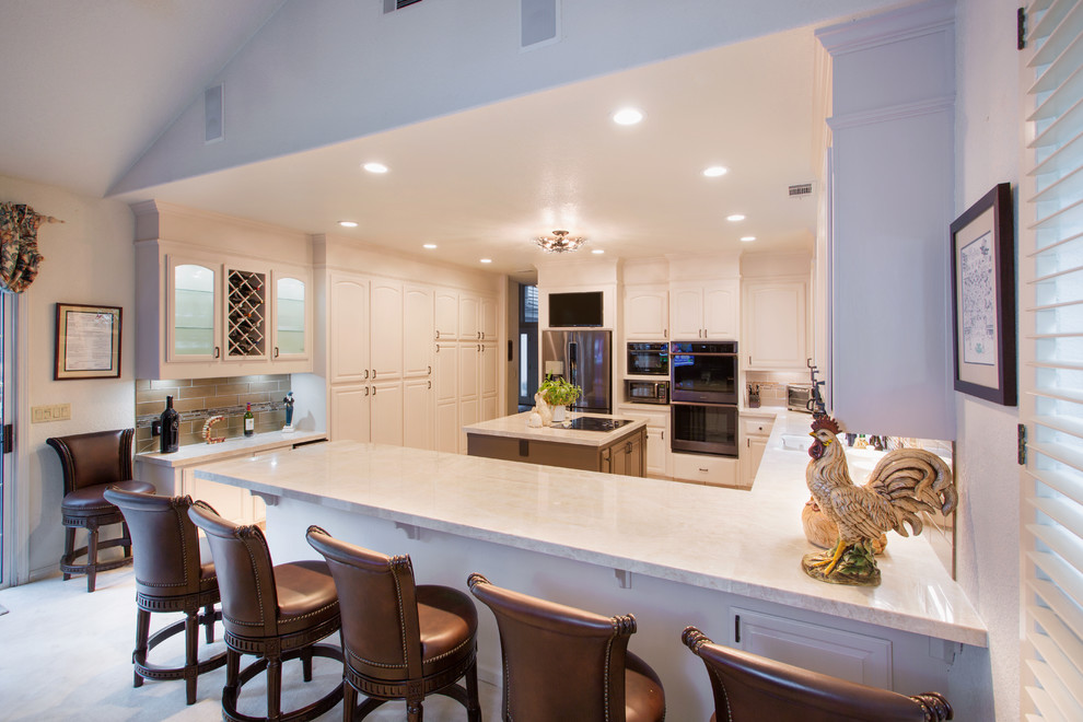 Kitchen Refinish and new counter tops with Taj Mahal Quartzite ...