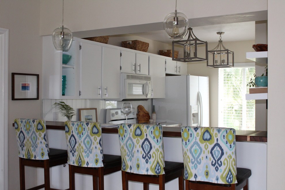 Kitchen Refresh - Walnut Counter Bar - Beach Style - Kitchen - Orlando ...