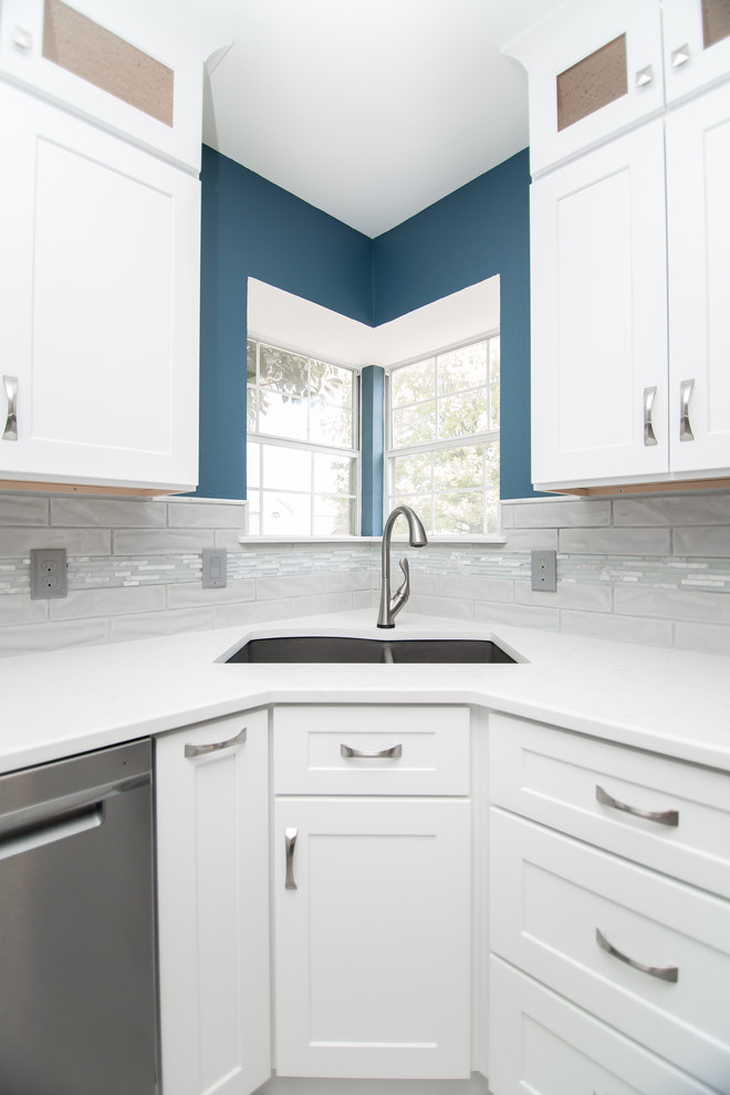 Kitchen | Shaker Cabinets | Wood Tile Plank Floors - Transitional ...