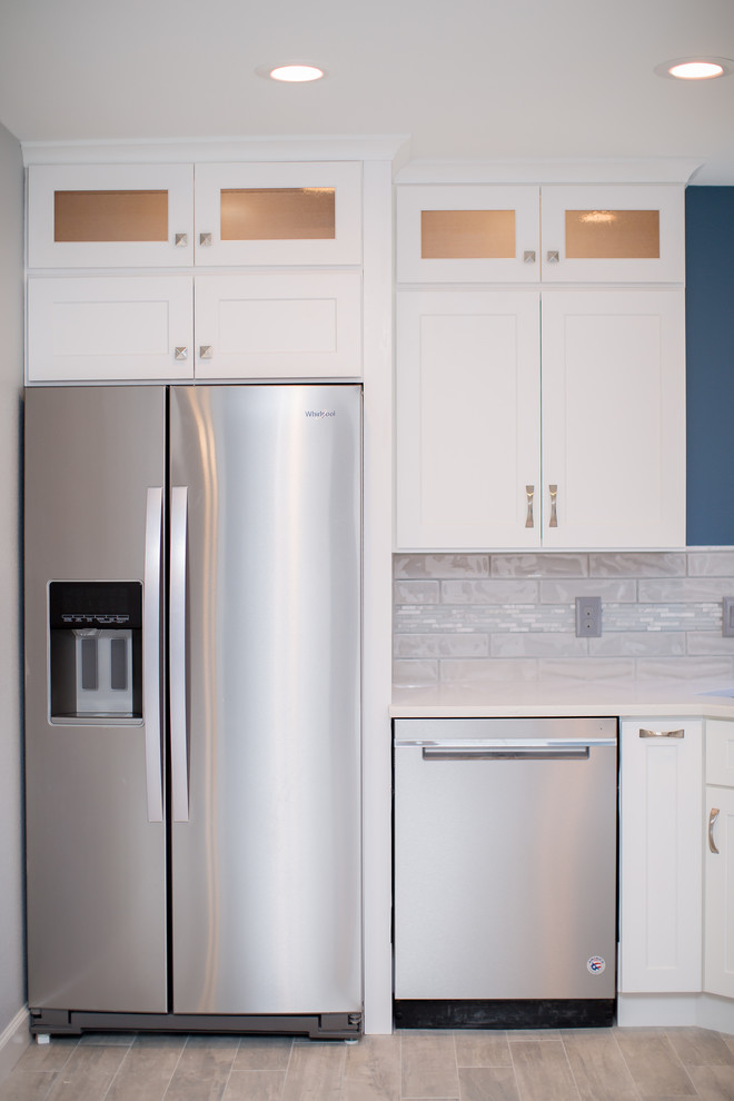 Kitchen | Shaker Cabinets | Wood Tile Plank Floors - Transitional ...