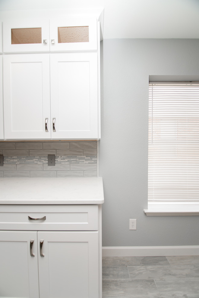 Kitchen | Shaker Cabinets | Wood Tile Plank Floors - Transitional ...